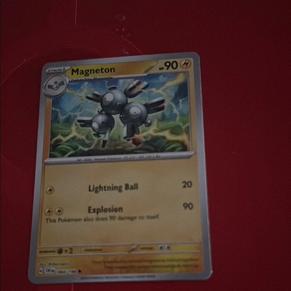 Pokemon | Games | Pokemon Magneton Card Yellow And Gray | Poshmark